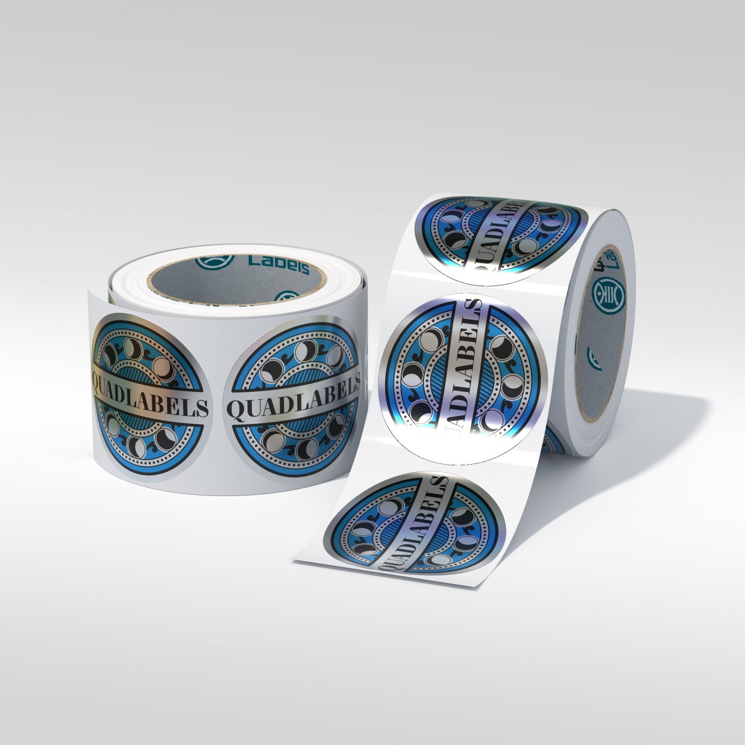 Silver Roll Labels - Quad Labels